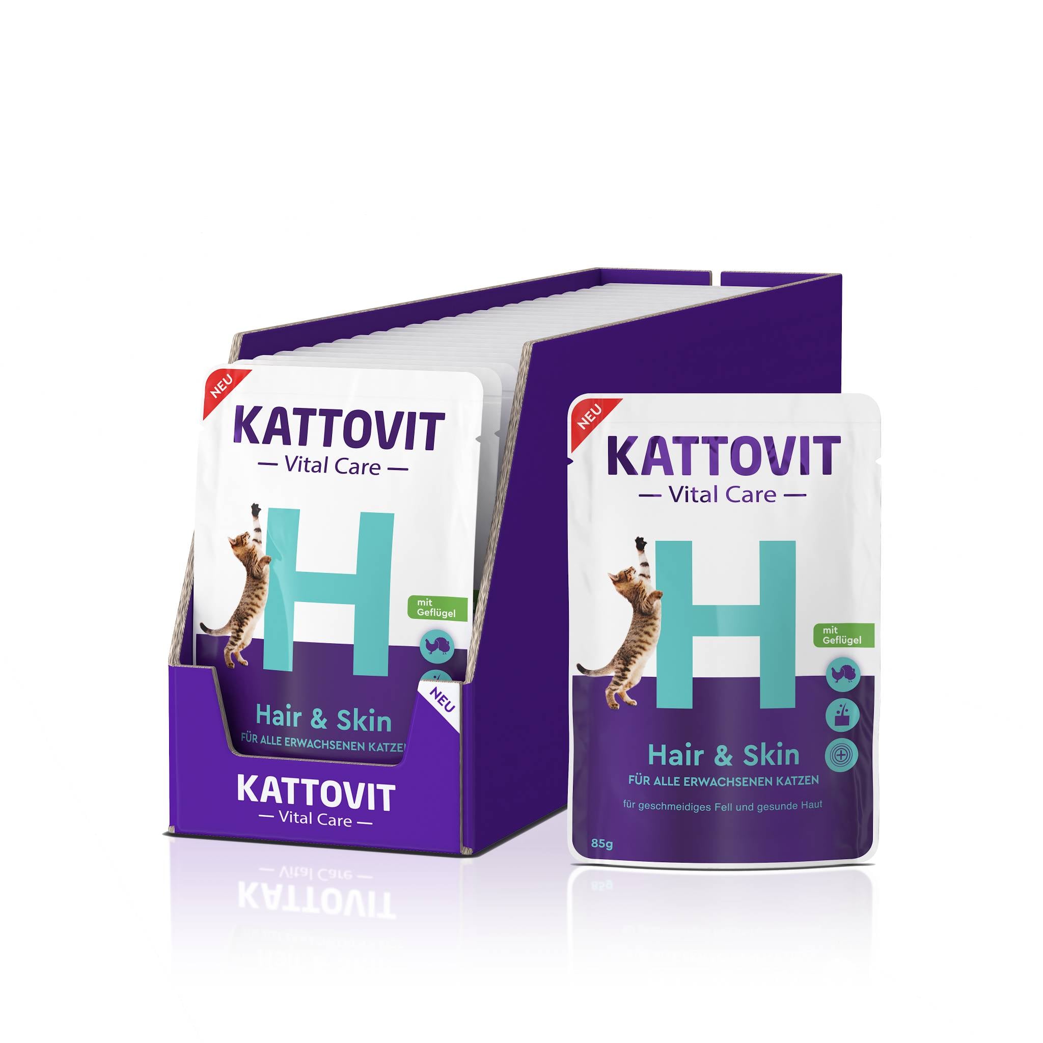 KATTOVIT Hair & Skin Nassfutter | 24 x 85g